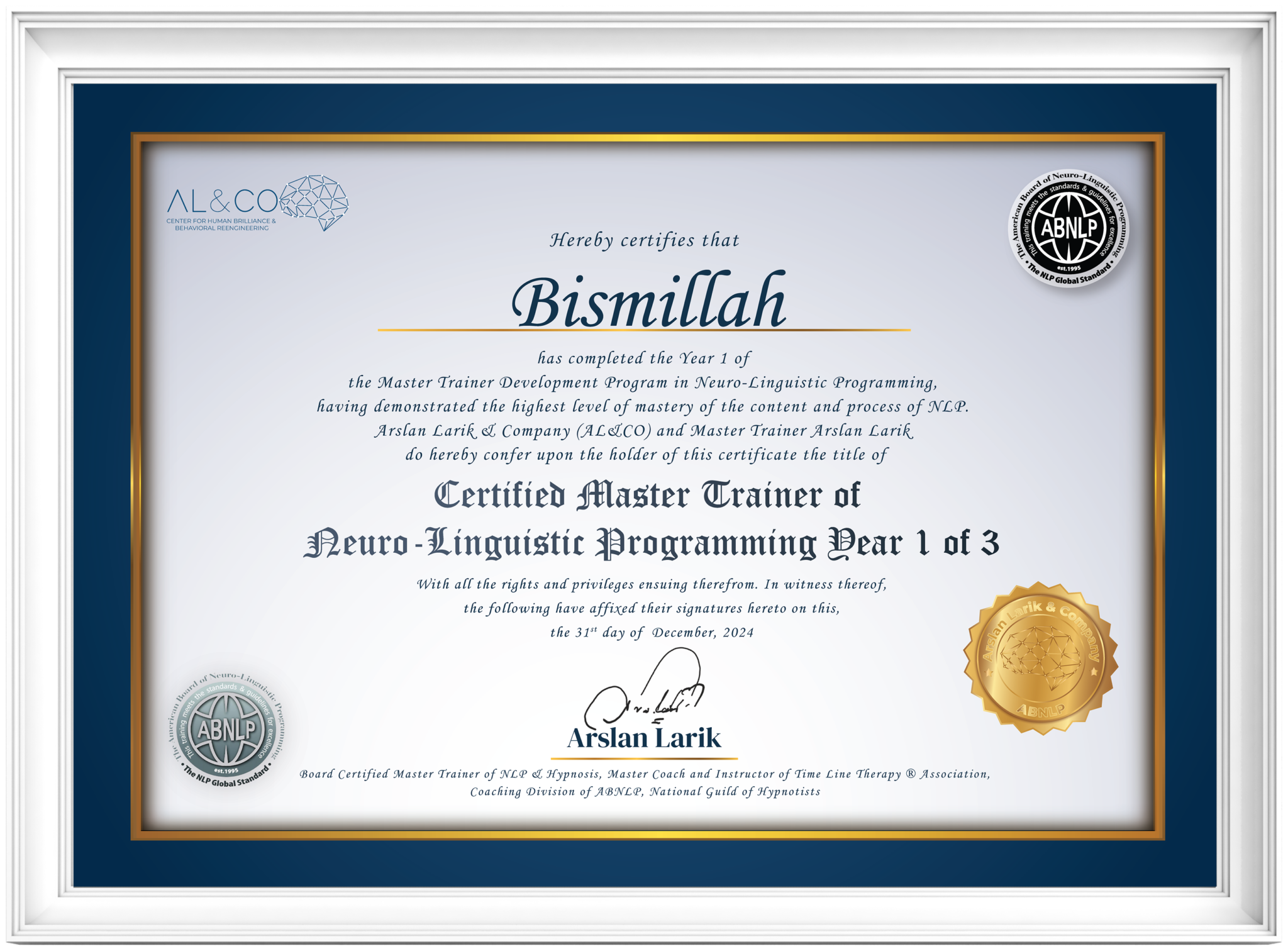 NLP Master Trainer Program – Arslanlarik.com