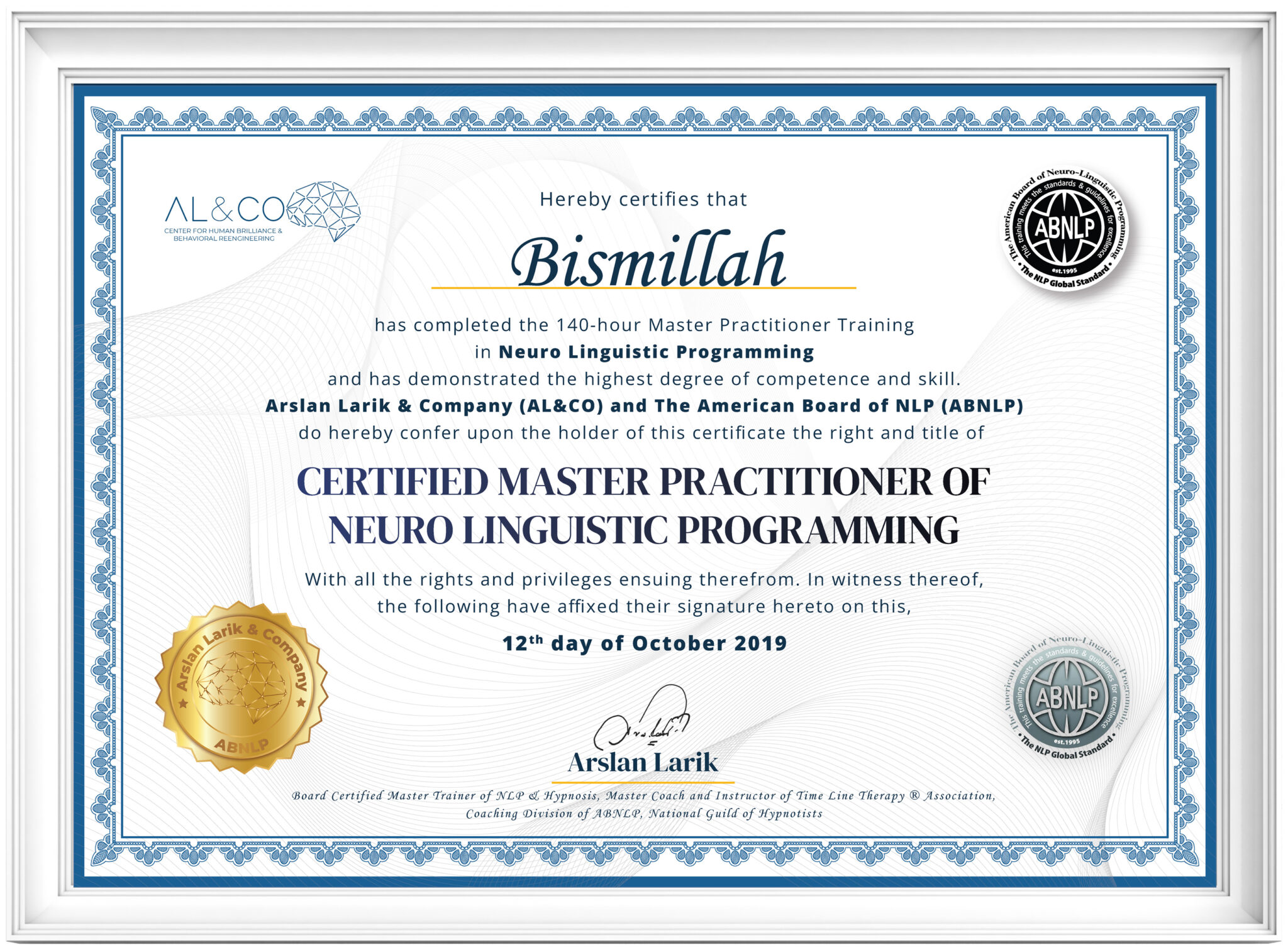 NLP Master Practitioner – Arslanlarik.com
